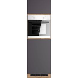 Backofen/K&uuml;hlumbauschrank KOCHSTATION, B:60cm H:200cm T:60cm, grau, Holzwerkstoff, Schr&auml;nke, "KS-Riesa", Breite 60 cm, MDF-Fronten