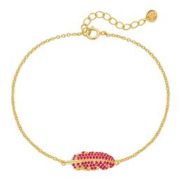 Glanzst&uuml;cke M&uuml;nchen Damen Gliederarmband "AV284", Silber 925 (Sterlingsilber)gelbgold, rot, GLANZST&Uuml;CKE M&Uuml;NCHEN, Silber 925 (Sterlingsilber), Armb&auml;nder, mit Zirkonia