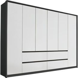 Dreht&uuml;renschrank Rauch, B:275cm H:212cm T:58cm, grau, Holzwerkstoff, Schr&auml;nke, "Mainz mit Passepartout", optional mit Beleuchtung, Au&szlig;ent&uuml;ren mit