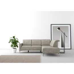 Sit & More Ecksofa SIT & MORE, B:249cm H:84cm T:205cm, grau, Wohnzimmer, Sofas, "Bailando L-Form", wahlweise mit Kopfteilverstellung und Vorziehsitz, motorisch
