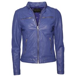 JCC Damen Lederjacke "8006", blau, Gr. XL, Oberstoff: 100% Lammnappa. Futter: 65% Polyester, 35% Baumwolle. &Auml;rmelfutter: 100% Polyester, Jacken