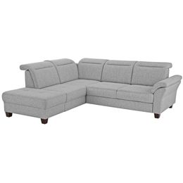 Ecksofa Home Affaire, B:260cm H:104cm T:235cm, silber, Luxus-Microfaser Lederoptik (100% Polyester);Struktur (100% Polyester);Luxus-Microfaser ALTARA
