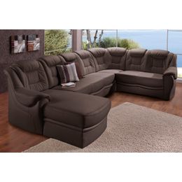 Sit & More Wohnlandschaft SIT & MORE, B:327cm H:94cm T:217cm, braun, PRIMABELLE-Microfaser (100% Polyester);SOFTLUX-Kunstleder;NaturLEDER (echtes Rindsleder),