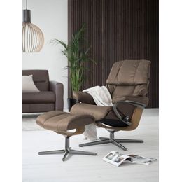 stressless Fu&szlig;hocker "Reno" mit Cross Base, Gr&ouml;&szlig;e S, M & L, Holzakzent Eiche