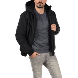 Winterjacke Blend "BHEleon", Herren, Gr. L, schwarz, 100% Polyester, unifarben, regular fit normal, ohne Ausschnitt, weit elastischer Bund, Jacken Winterjacke, Modische Herren Winterjacke mit Kapuze