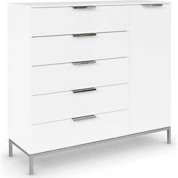 Kombikommode Rauch, B:120cm H:111cm T:42cm, wei&szlig;, Holzwerkstoff, Schlafzimmer, Sideboards, "Kommode T&uuml;rkommode Sideboard Kombikommode FLIPP", 1-t&uuml;rig