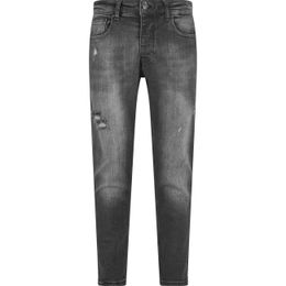 2Y Premium Herren Bequeme Jeans "2Y Premium Herren 2Y Tapered Fit Jeans"grau, Gr. 31, unifarben, 97% Baumwolle, 3% Elasthan, Jeans