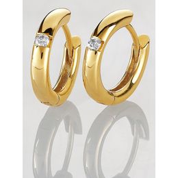 Lady Damen Paar Creolen, Metall, gold, Metall, Ohrringe