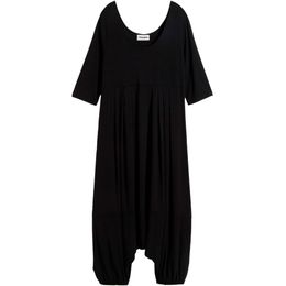 bonprix Damen Jumpsuit "Jumpsuit mit Haremshose aus nachhaltiger Viskose", schwarz, Gr. 56, unifarben, Obermaterial: 95% Viskose, 5% Elasthan,