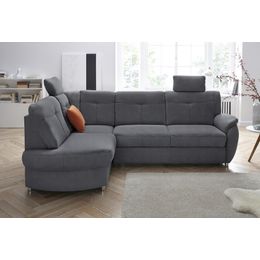 Sit & More Ecksofa SIT & MORE, B:246cm H:91cm T:176cm, grau, Kunstleder SOFTLUX;Luxus-Microfaser ALTARA NUBUCK (100% Polyester);Luxus-Microfaser (90% Polyester,