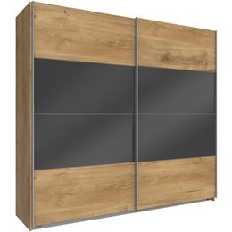 Schwebet&uuml;renschrank wimex, B:225cm H:210cm T:65cm, grau, Schr&auml;nke, "Easy", mit Teilglas