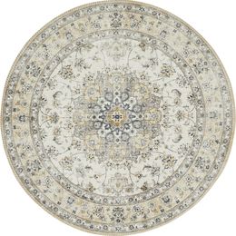 Teppich LUXOR living, H:7mm &Oslash;:150cm, beige, Kunstfaser, Wohnzimmer, Teppiche, "Prima 3", Kurzflor, Orient-Optik, Vintage Design