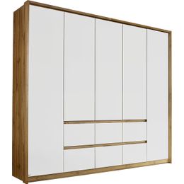 Dreht&uuml;renschrank Rauch, B:230cm H:212cm T:58cm, wei&szlig;, Holzwerkstoff, Schr&auml;nke, "Mainz mit Passepartout", optional mit Beleuchtung, Au&szlig;ent&uuml;ren mit
