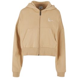 Karl Kani Damen Sweatjacke "Karl Kani Damen KW222-018-1 KK Chest Signature Zip Hoodie"light beige, Gr. M, 80% Baumwolle, 20% Polyester, Sweatjacken