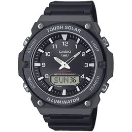 Solaruhr, schwarz, CASIO TIMELESS COLLECTION, Armbanduhren, Herren, Armbanduhr, Herrenuhr, analog, digital, automatischer Kalender