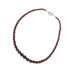 Jobo Damen Kette ohne Anh&auml;nger "Edelsteinkette mit Granat", Materialmix, L: 45, braun, Materialmix, Halsketten, 45 cm