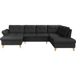 Sit & More Wohnlandschaft SIT & MORE, B:327cm H:90cm T:226cm, schwarz, Sofas, "G&ouml;teborg", inkl. Sitztiefenverstellung, wahlweise mit Bettfunktion & Bettkasten