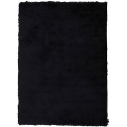 Hochflor-Teppich CarpetFine, B:200cm H:45mm L:290cm, schwarz, Polyester, Teppiche, "Breeze", besonders weich mit leichtem Glanz Garn, Wohnzimmer
