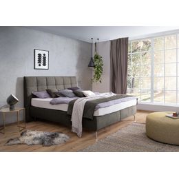 Boxspringbett Alina, B:218cm L:216cm, braun, Chenille GCP (100% Polyester), Komplettbetten, "Arano", inklusive Matratze, in verschiedenen Gr&ouml;&szlig;en und