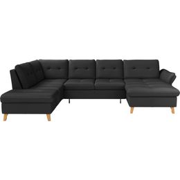 Sit & More Wohnlandschaft SIT & MORE, B:327cm H:90cm T:226cm, schwarz, Sofas, "G&ouml;teborg", inkl. Sitztiefenverstellung, wahlweise mit Bettfunktion & Bettkasten