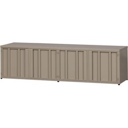 Lowboard Woood "Woood LEVEL TV-SCHRANK METALL", sand, B:160cm H:44cm T:44cm, Eisen, Sideboards, Lowboard, Level TV-M&ouml;bel Woood mit Stauraum, Stil und ordentliche Kabelf&uuml;hrung