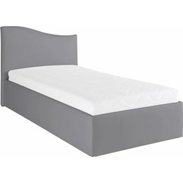 Polsterbett, B:112cm L:210cm, grau, Westfalia Schlafkomfort, Bezug Bett: Kunstleder;Bonnell-Federkernmatratze: 51% Polypropylen, 39% Polyester und