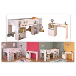 Jugendzimmer-Set Parisot, B:132cm H:104cm T:205cm, wei&szlig;, Spanplatte, Schlafzimmerm&ouml;bel-Sets