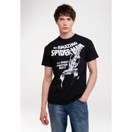 logoshirt Herren T-Shirt "Marvel Comics - Spider-Man, Spidey", schwarz, Gr. XXL, bedruckt, 100% Baumwolle, Shirts, mit lizenziertem Print
