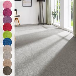 ANDIAMO Teppichboden "Ines, Kr&auml;uselvelours, Made in Netherlands", B : 400cm 1 Stk., 8,5mm, L: 500cm, grau, Schlafzimmer, Teppiche, Uni Farben, Breite