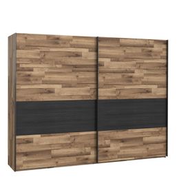 Schwebet&uuml;renschrank FORTE, B:270cm H:211cm T:61cm, braun, FSC-zertifizierter Holzwerkstoff, Schr&auml;nke, "Jakobina", mit moderner Bauchbinde