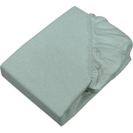 Bettlaken SETEX, B:90cm L:200cm, gr&uuml;n, Feinbiber, Obermaterial: 90% Baumwolle, 10% Polyester, Bettlaken, "Feinbiber Melange Spannbetttuch",