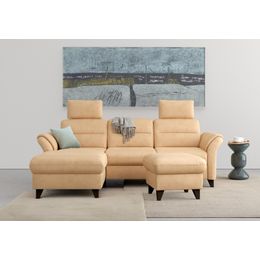 Sit & More Ecksofa SIT & MORE, B:250cm H:87cm T:163cm, braun, 100% Polyester, Wohnzimmer, Sofas, "Mellum L-Form", Federkern, wahlweise mit Bettfunktion,