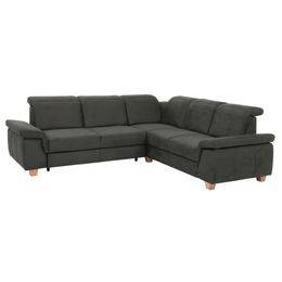 Ecksofa Home Affaire, B:256cm T:236cm, grau, Luxus-Microfaser Florence (100% Polyester);Luxus-Microfaser weich (90% Polyester, 10% Polyamid);Webstoff