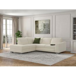 Sit & More Ecksofa SIT & MORE, B:263cm H:86cm T:219cm, beige, Wohnzimmer, Sofas, "Dundee L-Form", mit Federkern und Edelstahlf&uuml;&szlig;en, wahlweise mit