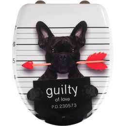 WC-Sitz Wenko, B:38cm L:45cm, bunt, Duroplast, Edelstahl, WC-Sitze, "Guilty Dog"