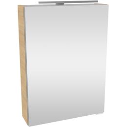 Spiegelschrank Fackelmann, B:50cm H:68cm T:15,3cm, beige, Glas, Badezimmer, Schr&auml;nke, "SBC", Aufsatzleuchte, Schalter und Steckdose, Breite 50cm,