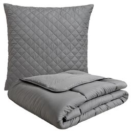 Microfaserbettdecke + Microfaserkissen OTTO HOMEgrau, Bezug: 100% Polyester. F&uuml;llung: 100% Polyester, Bettwaren-Sets, "Clarra Spar Set, Decke +