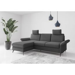 Ecksofa Home Affaire, B:251cm H:93cm T:164cm, grau, 95% Polyester 5% Polyamid, Wohnzimmer, Sofas, "Rochelle", wahlweise mit Bettfunktion, Bettkasten