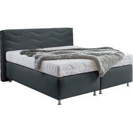 Boxspringbett, B:195cm L:210cm, grau, Westfalia Schlafkomfort, Bezug Bett: Microvelours (100% Polyester) oder Feinstruktur (100% Polyester);Bezug