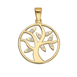Adelia&acute;s ADELIA ́S Damen Kettenanh&auml;nger "Damen Anh&auml;nger Lebensbaum mit Zirkonia &Oslash; 17,9 mm", Gold, bunt, Gold, Schmuckanh&auml;nger, mit Zirkonia f&uuml;r Damen
