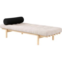 Daybed Karup Design, B:75cm H:37cm L:200cm, beige, Daybetten, "Next", aus massiven Kiefernholz, inkl. Futonmatratze und Kissen