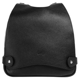 CLUTY Damen Cityrucksack, schwarz, Leder, Rindsleder, Rucks&auml;cke, echt Leder, Made in Italy