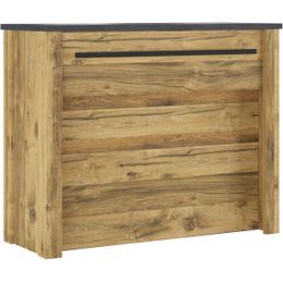 Barschrank Home Affaire, B:130cm H:106cm T:52cm, grau, Wohnzimmer, Schr&auml;nke, "York, moderne K&uuml;chentheke im Industrialdesign", mit Handtuchstange aus