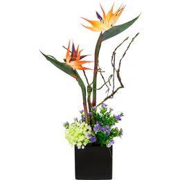 Kunstpflanze I.GE.A., B:22cm H:45cm T:18cm, orange, Keramik, Kunststoff, Polyester, Badezimmer, Kunstpflanzen