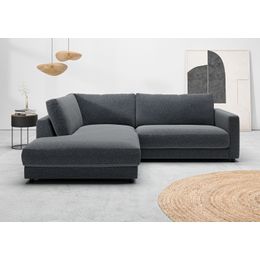 Ecksofa Home Affaire, B:252cm H:85cm T:224cmanthrazit, 100% Polyester, Wohnzimmer, Sofas, "Ecksofa Jiro, L-Form, gro&szlig;e Sitztiefe, Breite 252 cm",