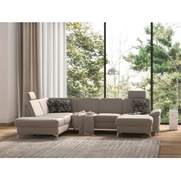 Sit & More Wohnlandschaft SIT & MORE, B:340cm H:89cm T:228cm, grau, Sofas, "Padua U-Form", inklusive Sitztiefenverstellung, Armteilfunktion und Federkern