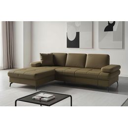 Sit & More Ecksofa SIT & MORE, B:247cm H:83cm T:171cmolive, Wohnzimmer, Sofas, "Morris Jubi, Recamiere, Breite 247 cm", mit Armteilfunktion,, wahlweise mit