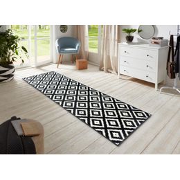 Teppich Hanse Home, B:80cm H:9mm L:200cm, schwarz, Kunstfaser, Wohnzimmer, Teppiche, "Raute", L&auml;ufer, Kurzflor, Skandi, Raute, Wohnzimmer,