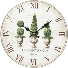 Wanduhr AMBIENTE HAUS, B:28cm H:28cm T:3,5cm, bunt, Wohnzimmer, Wanduhren, "Wanduhr - Plants 28cm"