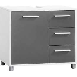 Waschbeckenunterschrank Procontour, B:64cm H:56cm T:34cm, grau, Holzwerkstoff, Badezimmer, Schr&auml;nke, "Betty", Breite 64 cm, mit Einlegeboden